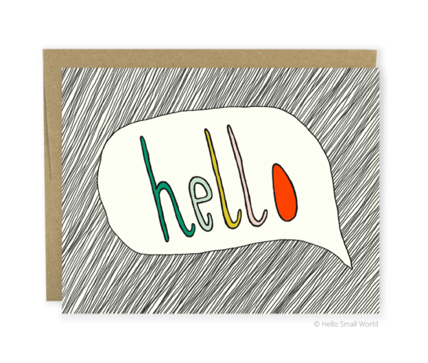 Hello Multicolor Letters Card | Hello Small World