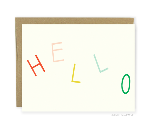 Hello Multicolor Letters Card | Hello Small World